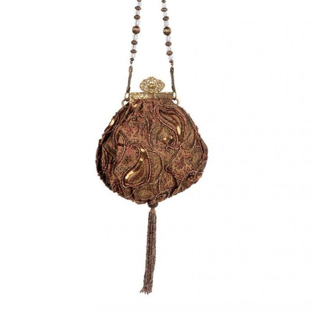 Victorian Vintage Tapestry Slate Grey Dolly Bag - Gem